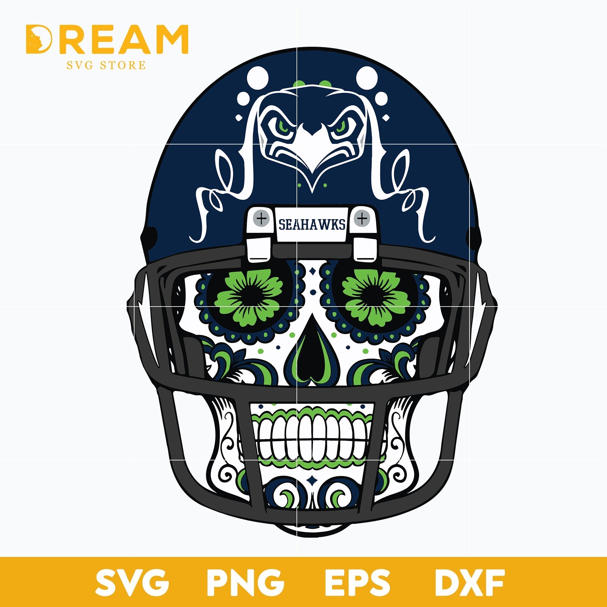 Seattle Seahawks skull svg, seahawks skull svg, Nfl svg, png, dxf, eps