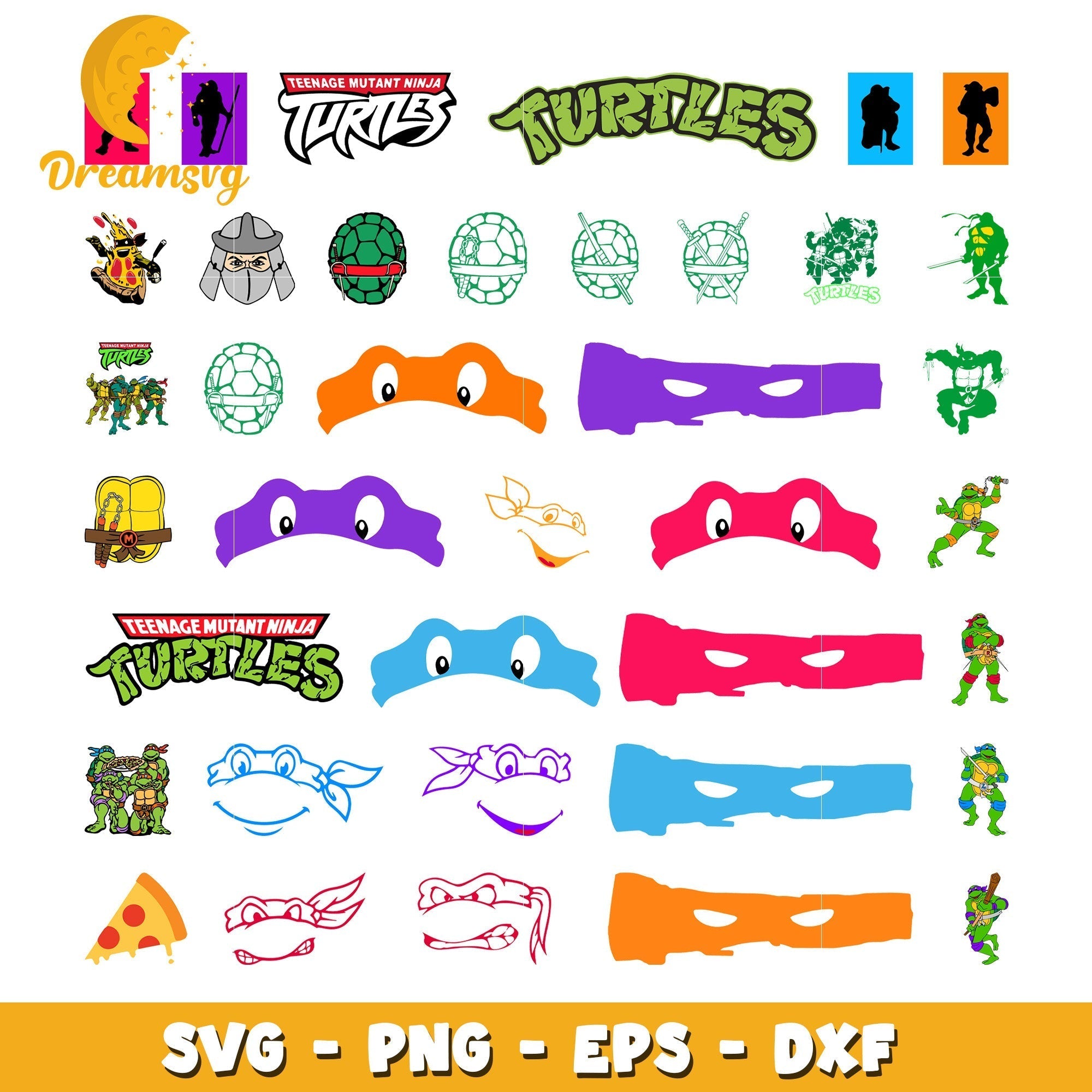 Ninja turtle eyes mask design bundle svg, teenage mutant ninja turtles