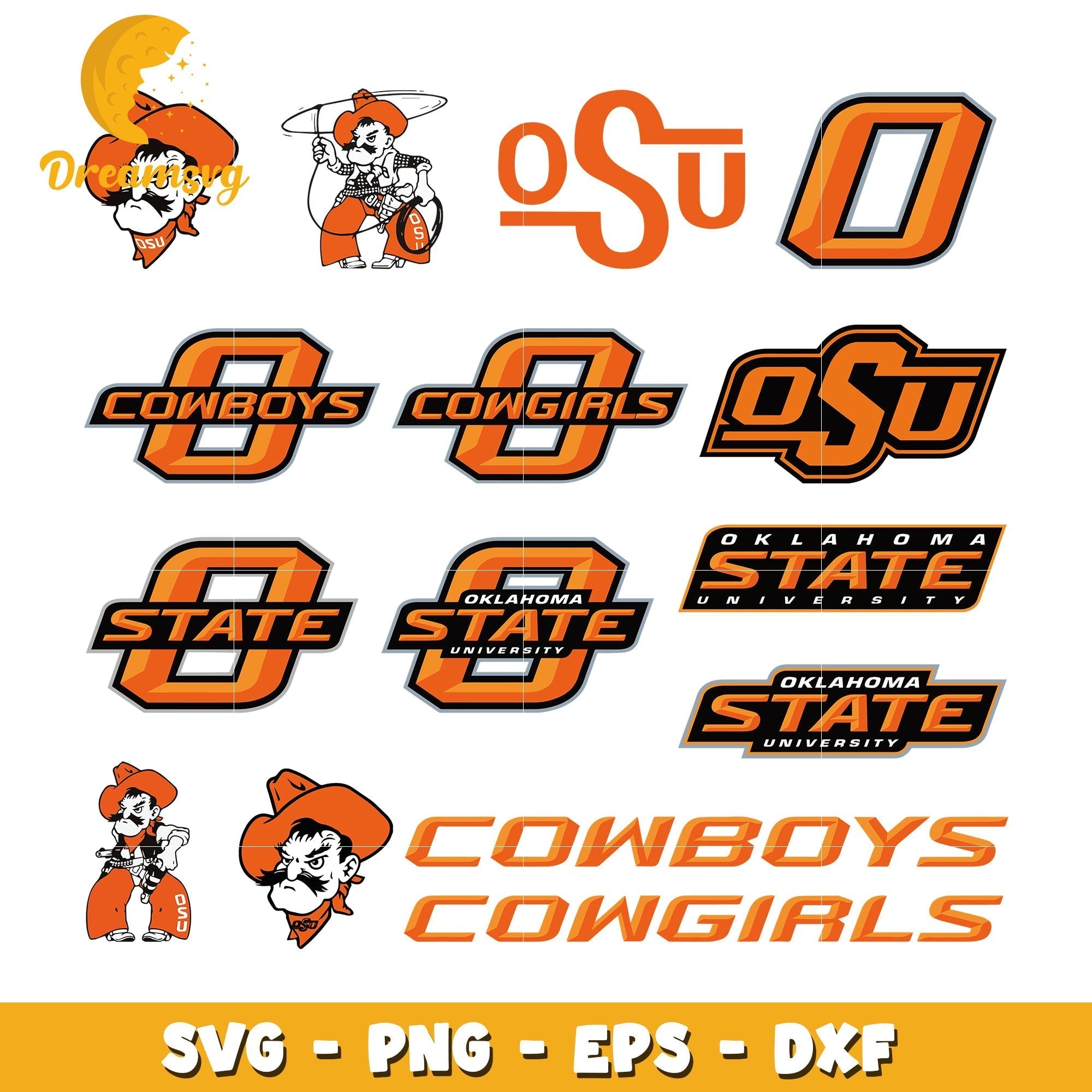 Oklahoma state university logo bundle svg, oklahoma state university s