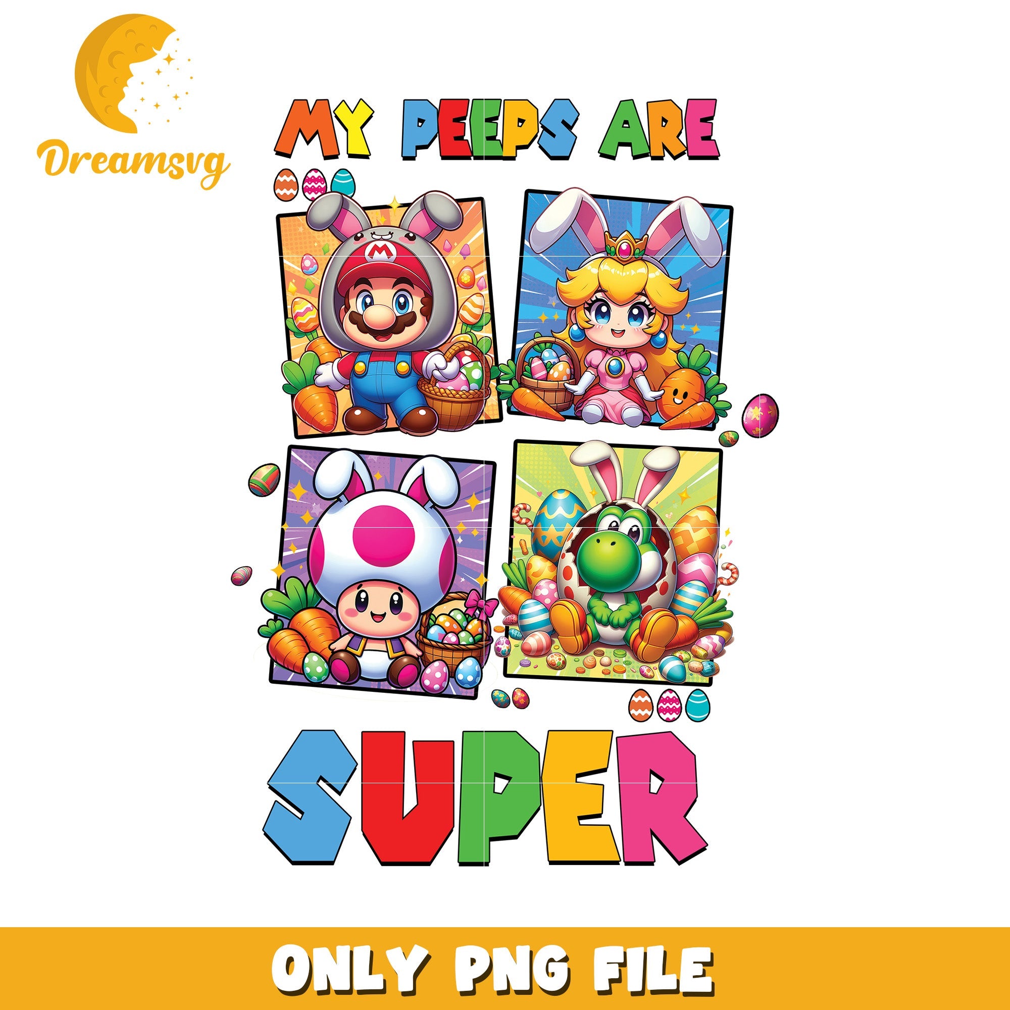 Option 1 (Focus on Easter) Super Mario Easter Peeps PNG Image