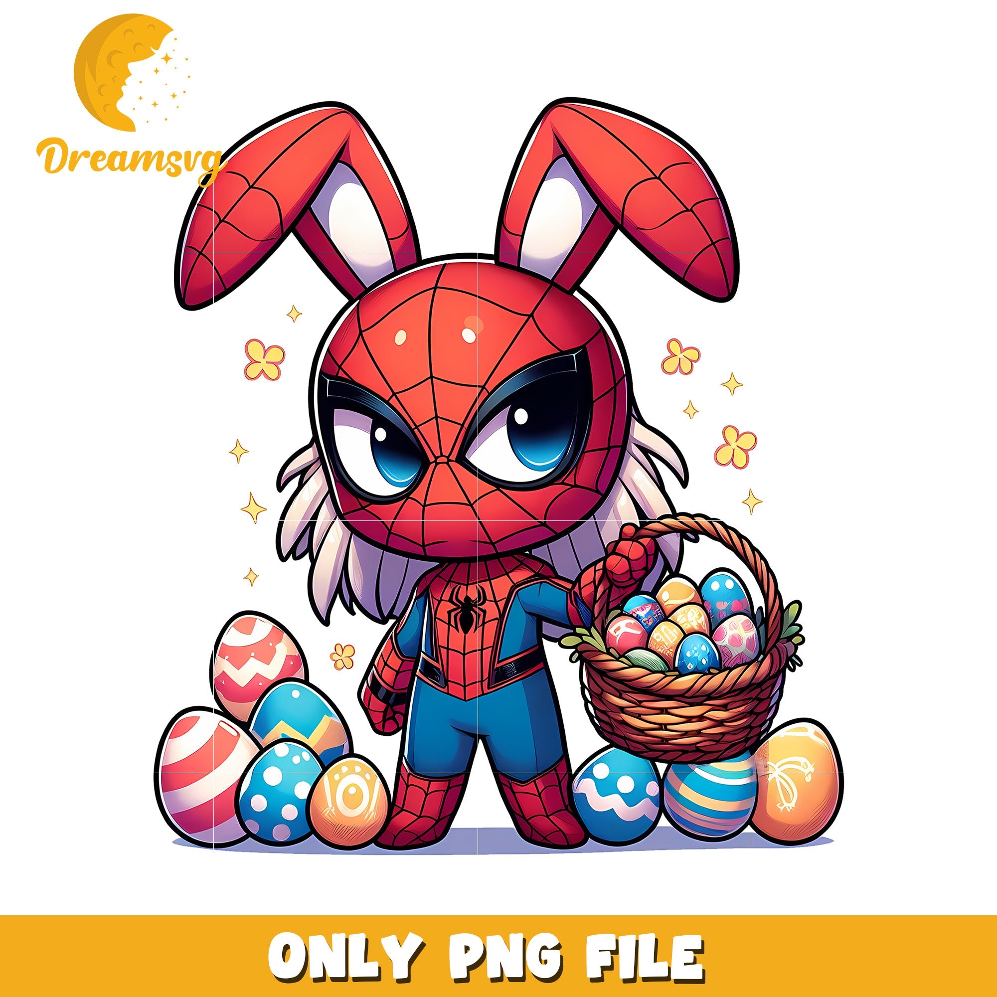 Option 1 (Focus on character) Spider-Man Easter Bunny PNG Cartoon