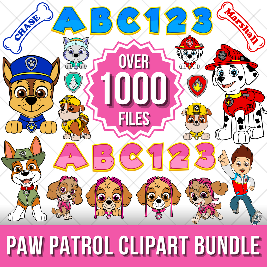 Paw Patrol Cliparts Bundle, Paw Patrol SVG Cut Files for Cricut / Silh