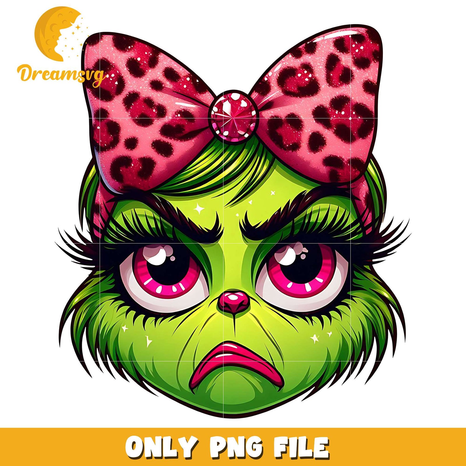 Pink cute grinch girl png, grinch face christmas png, grinch png