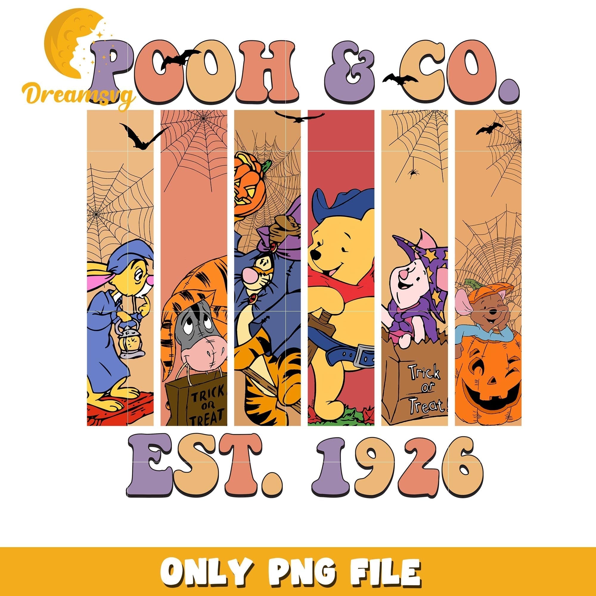 Pooh and co est 1926 png, Disney Pooh halloween friends png, Disney ch
