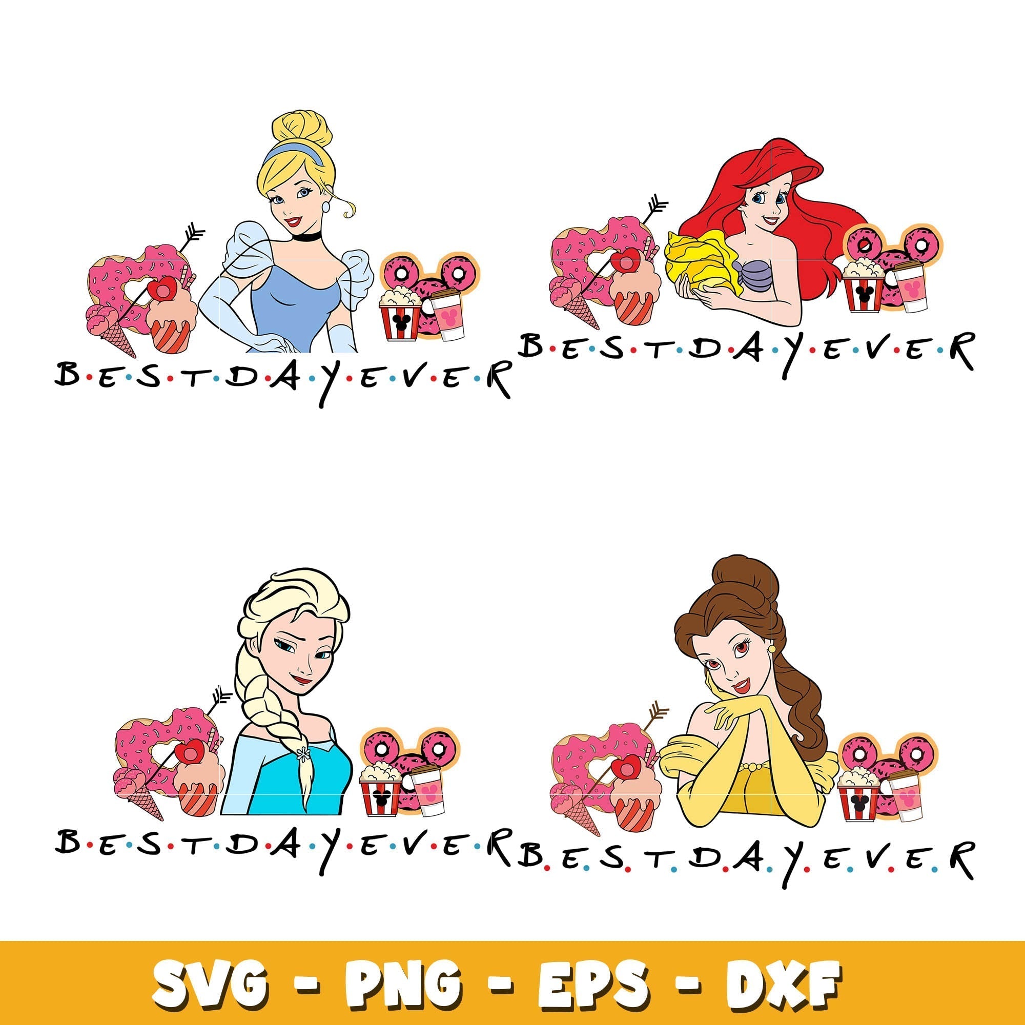 Best Day Ever Disney Princess bundle svg, Disney Princess svg, Digital