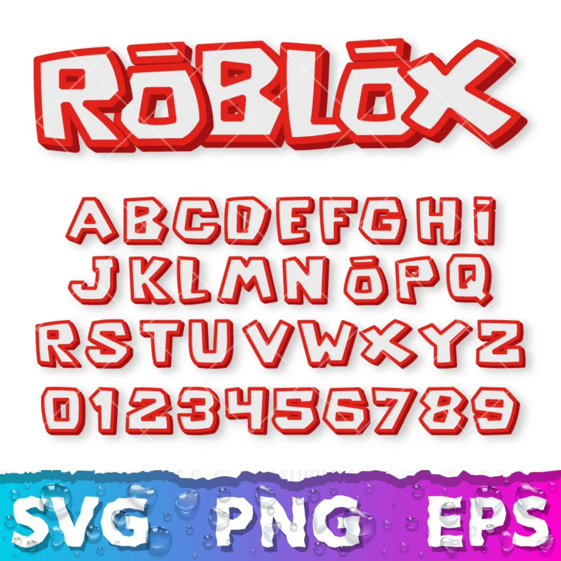 Roblox Font SVG, Roblox Layered Font, Roblox Letters SVG, Roblox Alpha