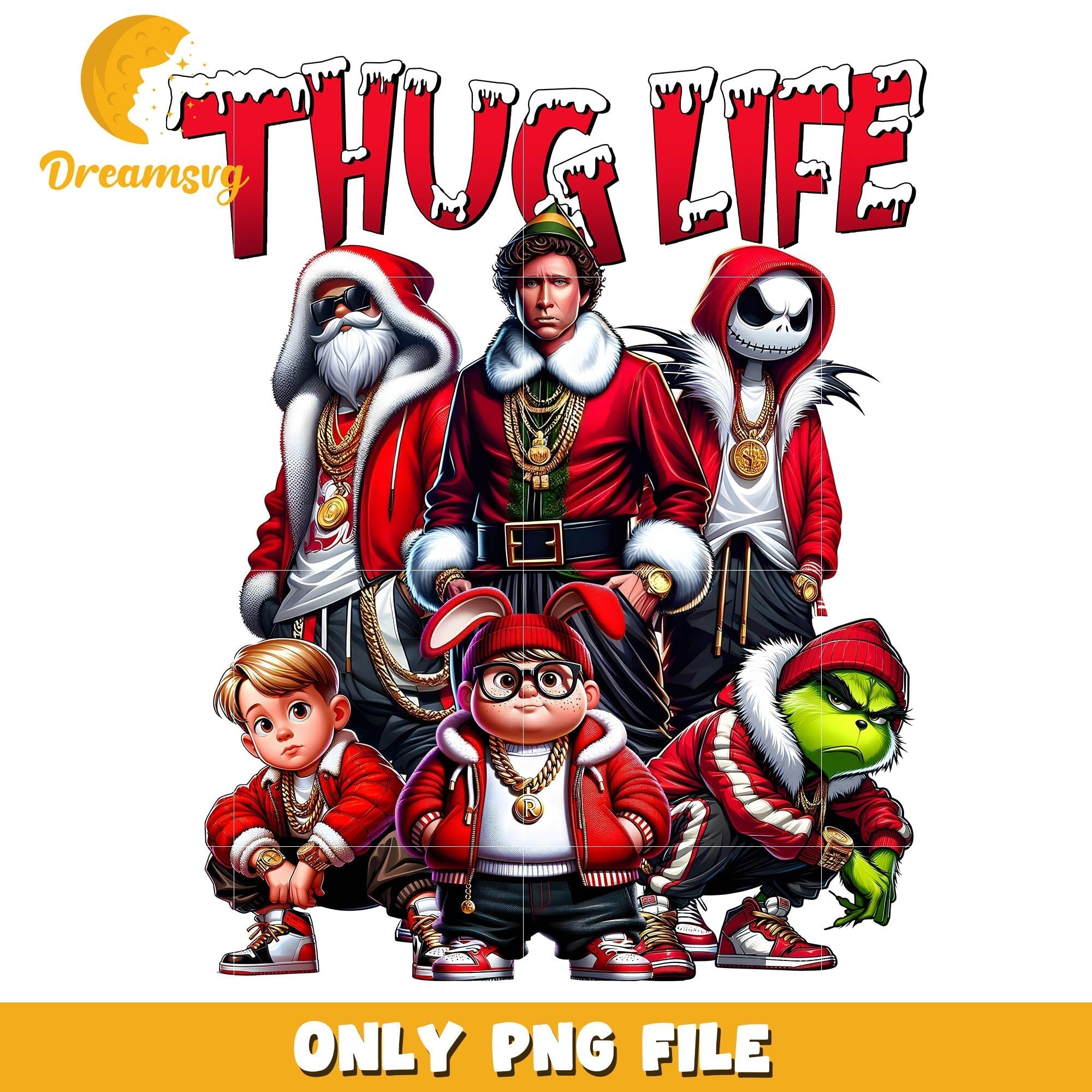 Santa thug life merry christmas png, the santa clause png