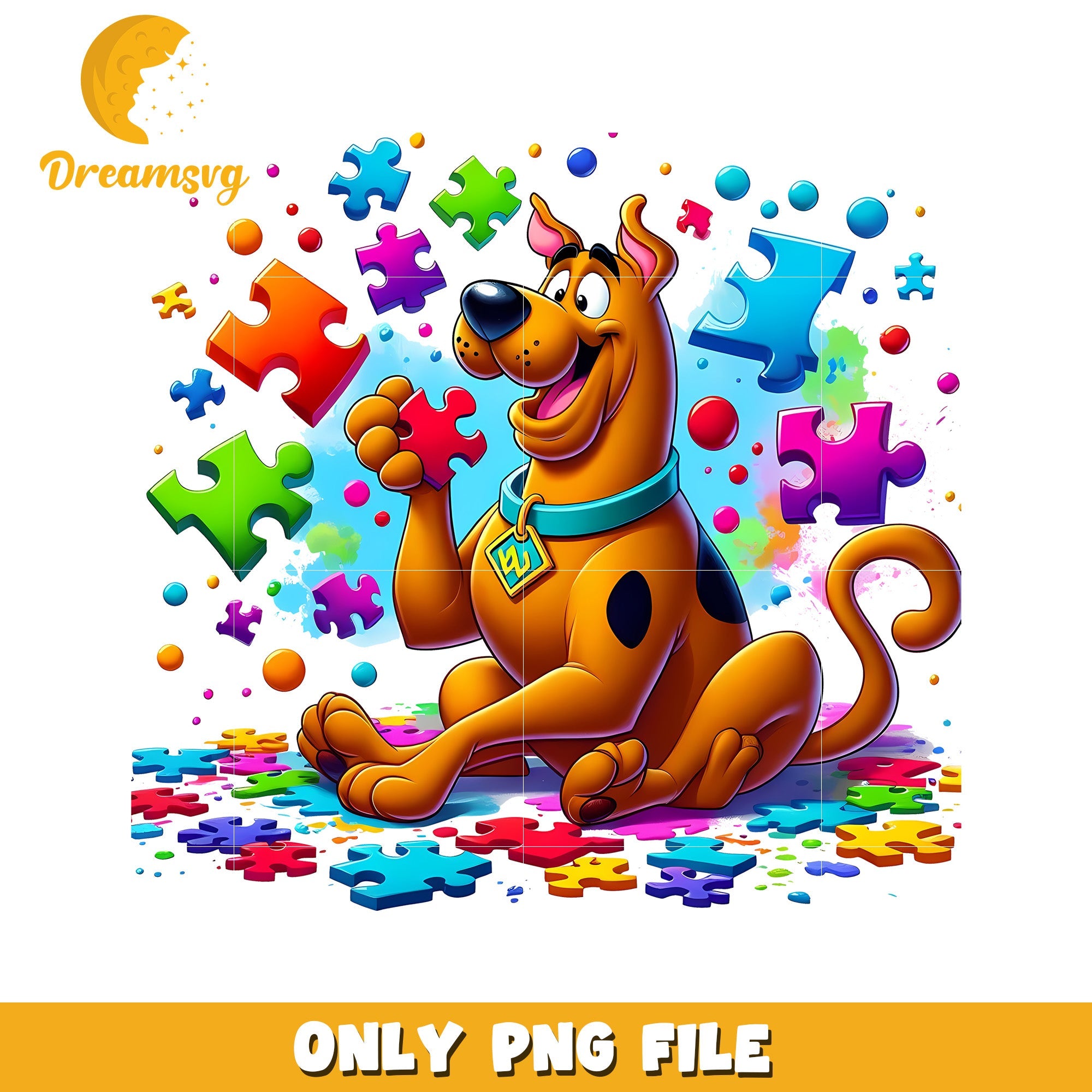 Scooby Doo Puzzle Fun Colorful PNG Image for Kids
