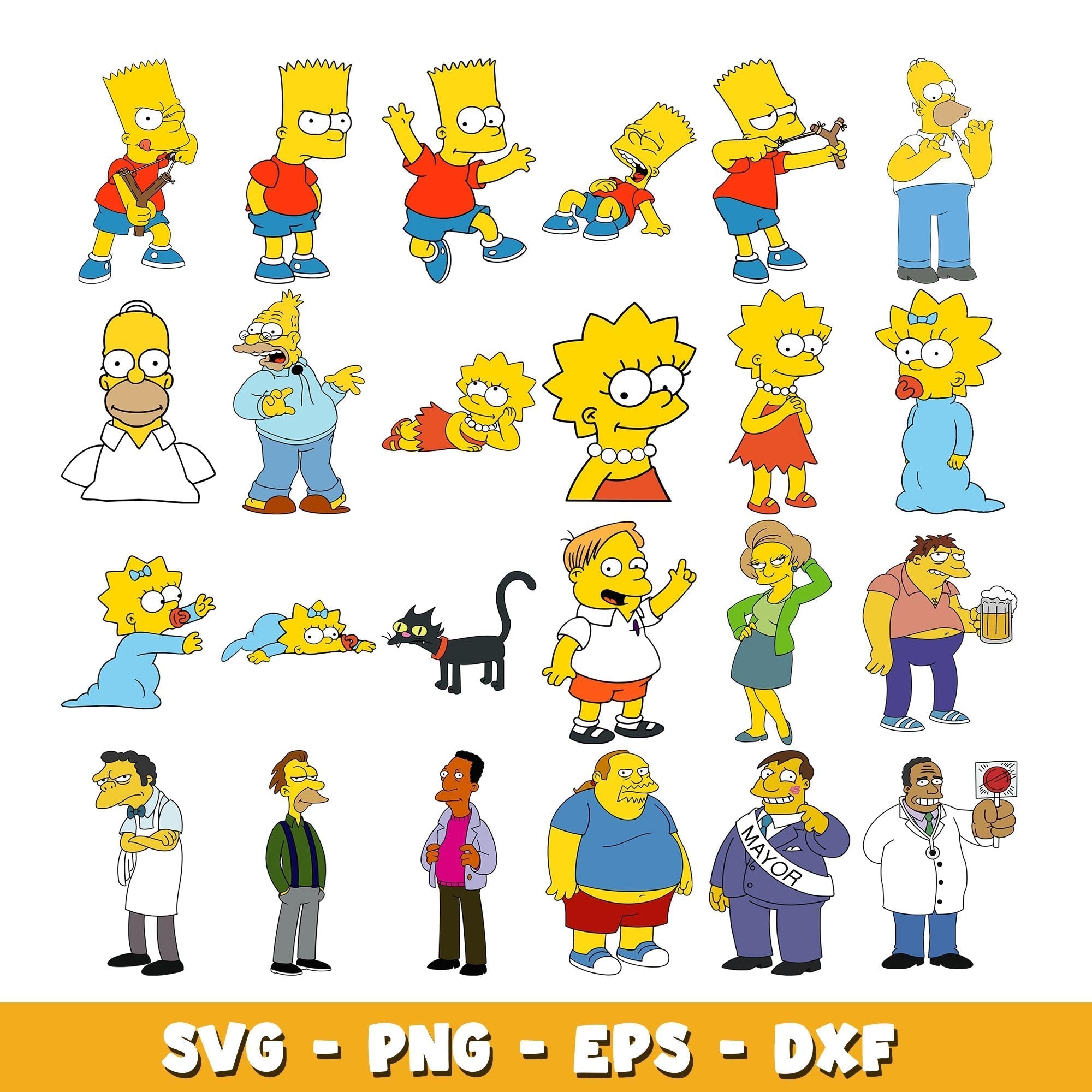 Simpsons Family svg, The Simpsons bundle svg, cartoon svg