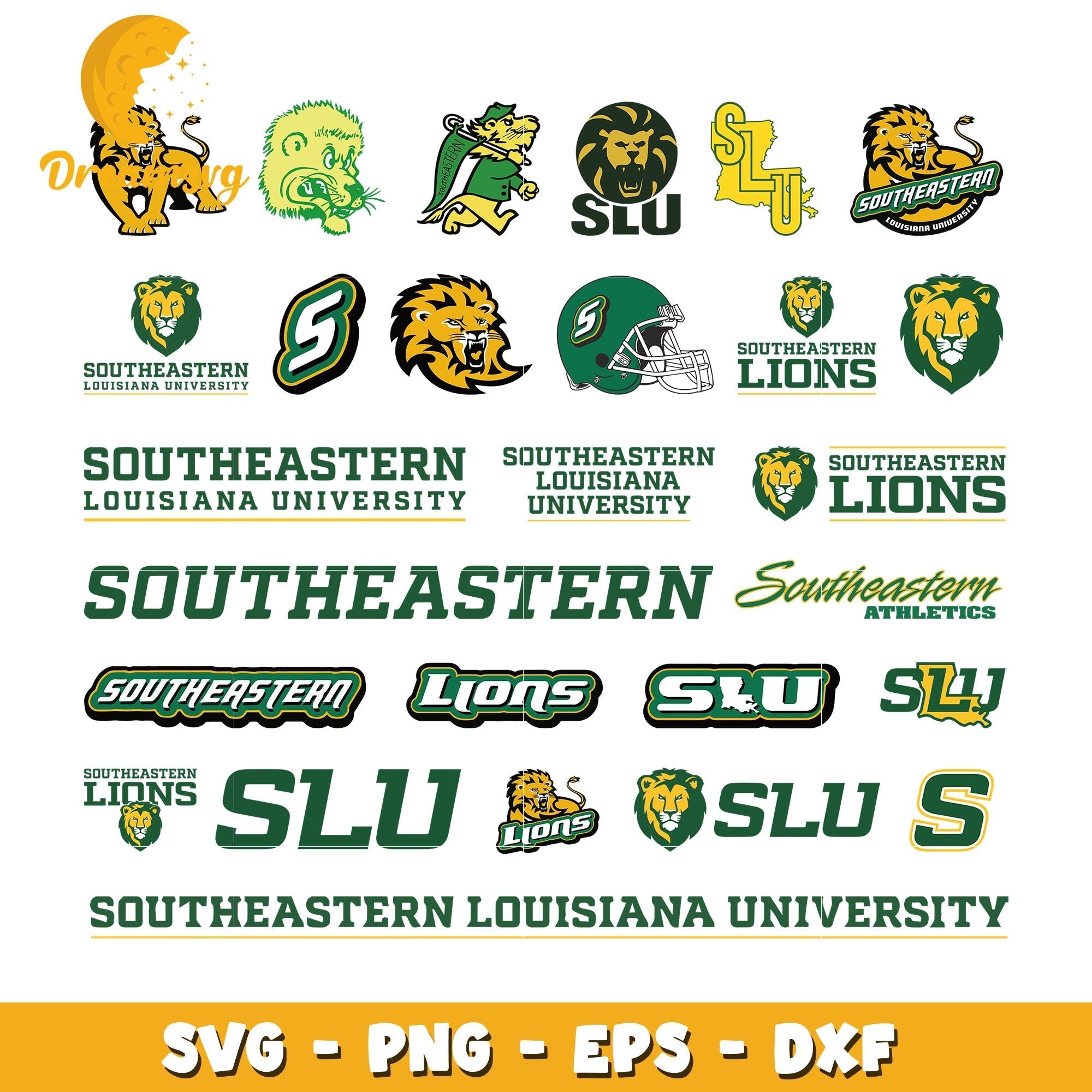 Southeastern louisiana university logo bundle svg, southeastern lions