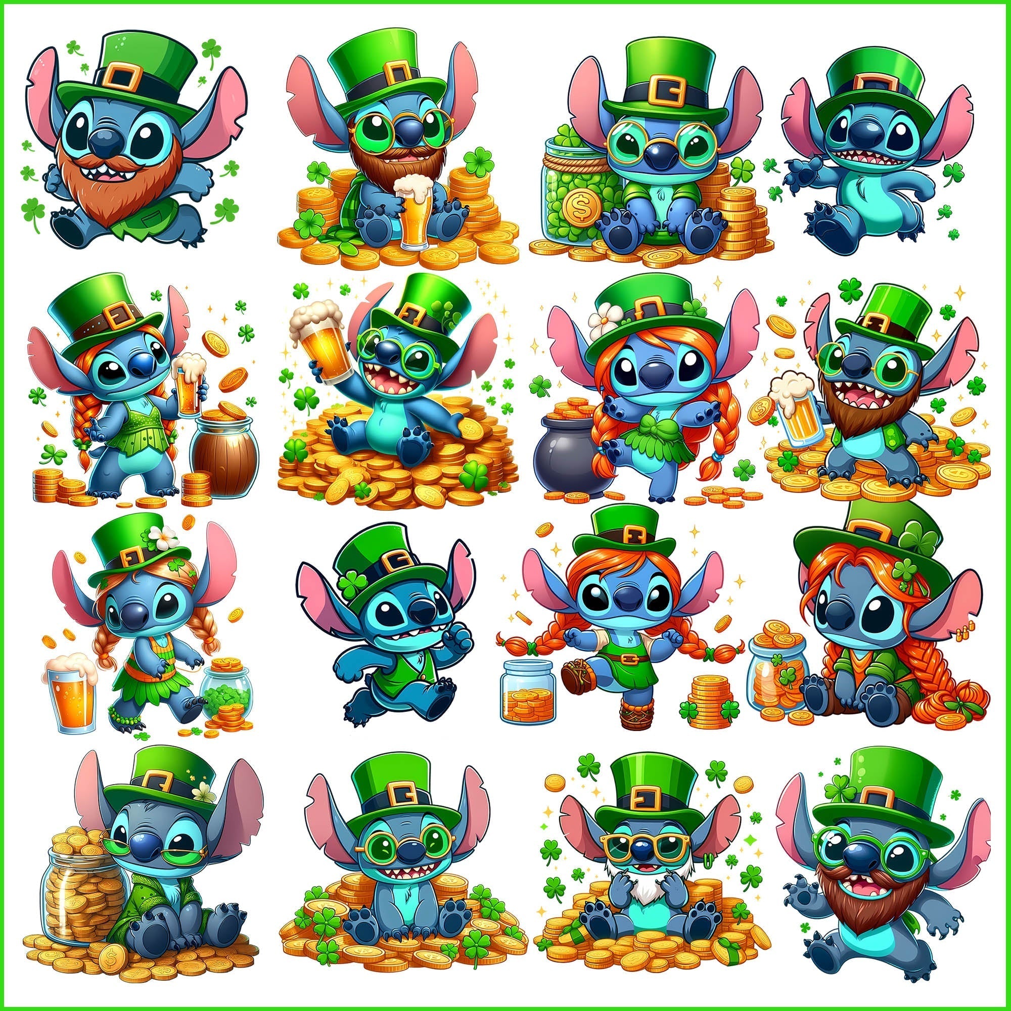 Stitch Patrick day png bundle