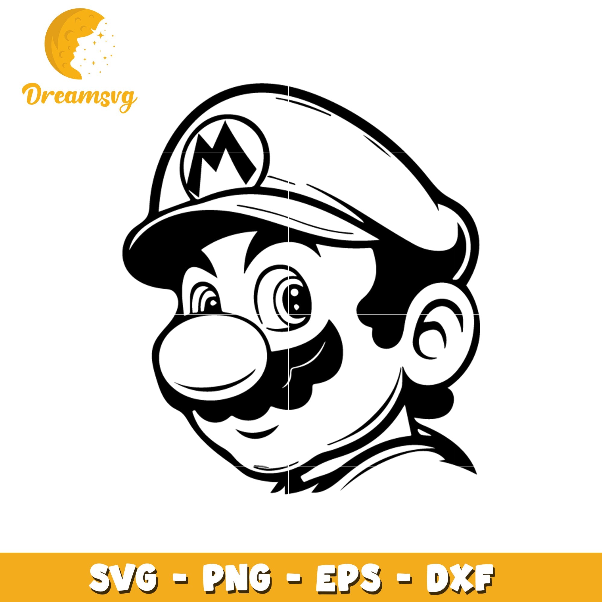 Super mario face outline svg, super mario game svg, outline svg