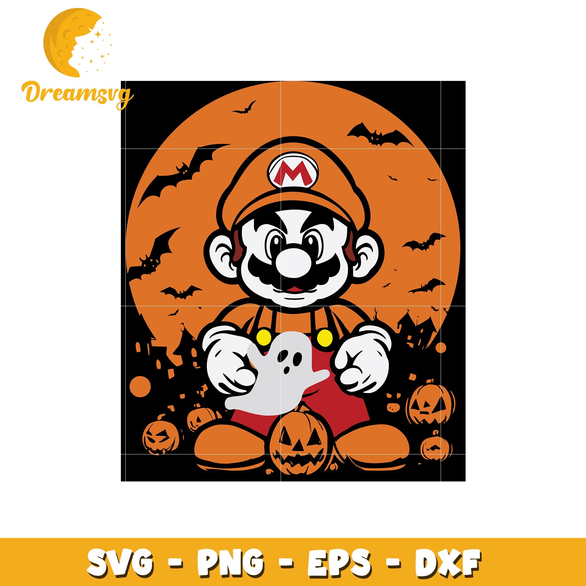 Super mario halloween pumpkin svg, super mario svg, halloween svg