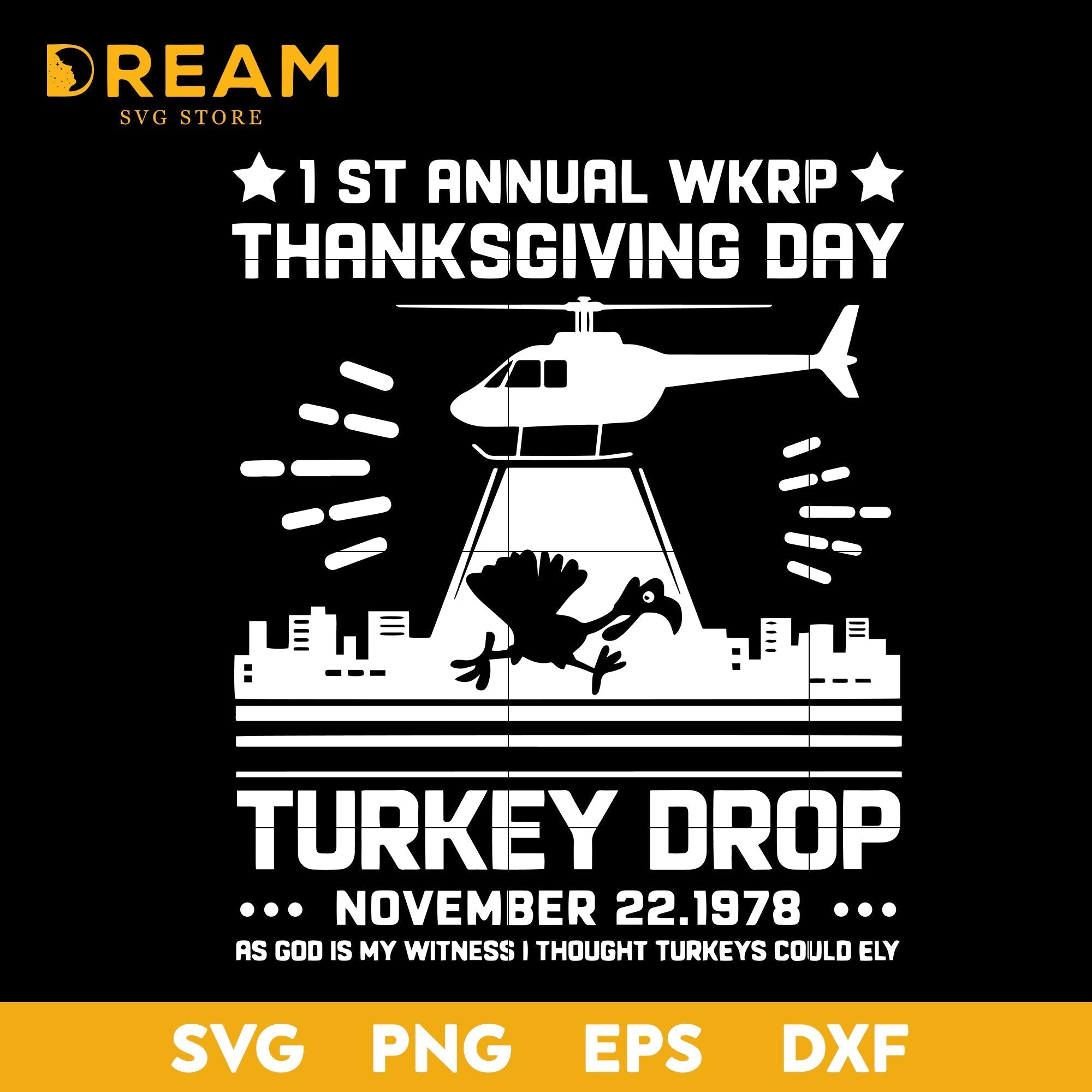 1 st annual wkrp thanksgiving day turkey drop november 22 1978 svg, th