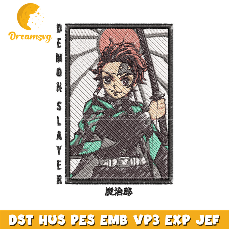 Tanjiro kamado embroidery design
