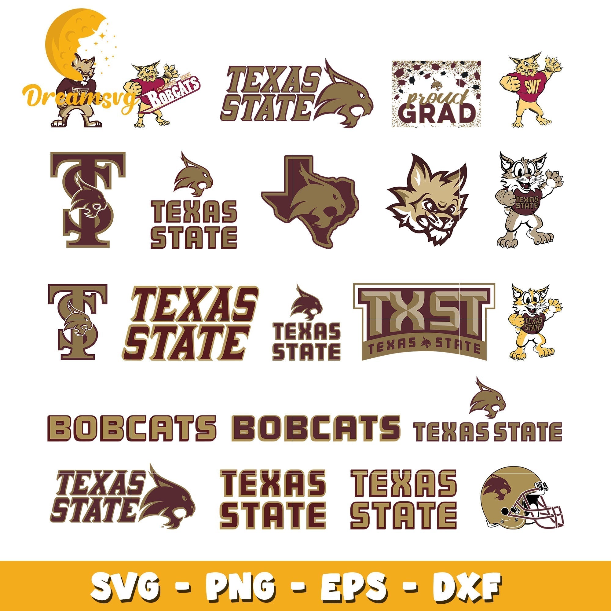 Texas state university logo bundle svg, texas state logo svg