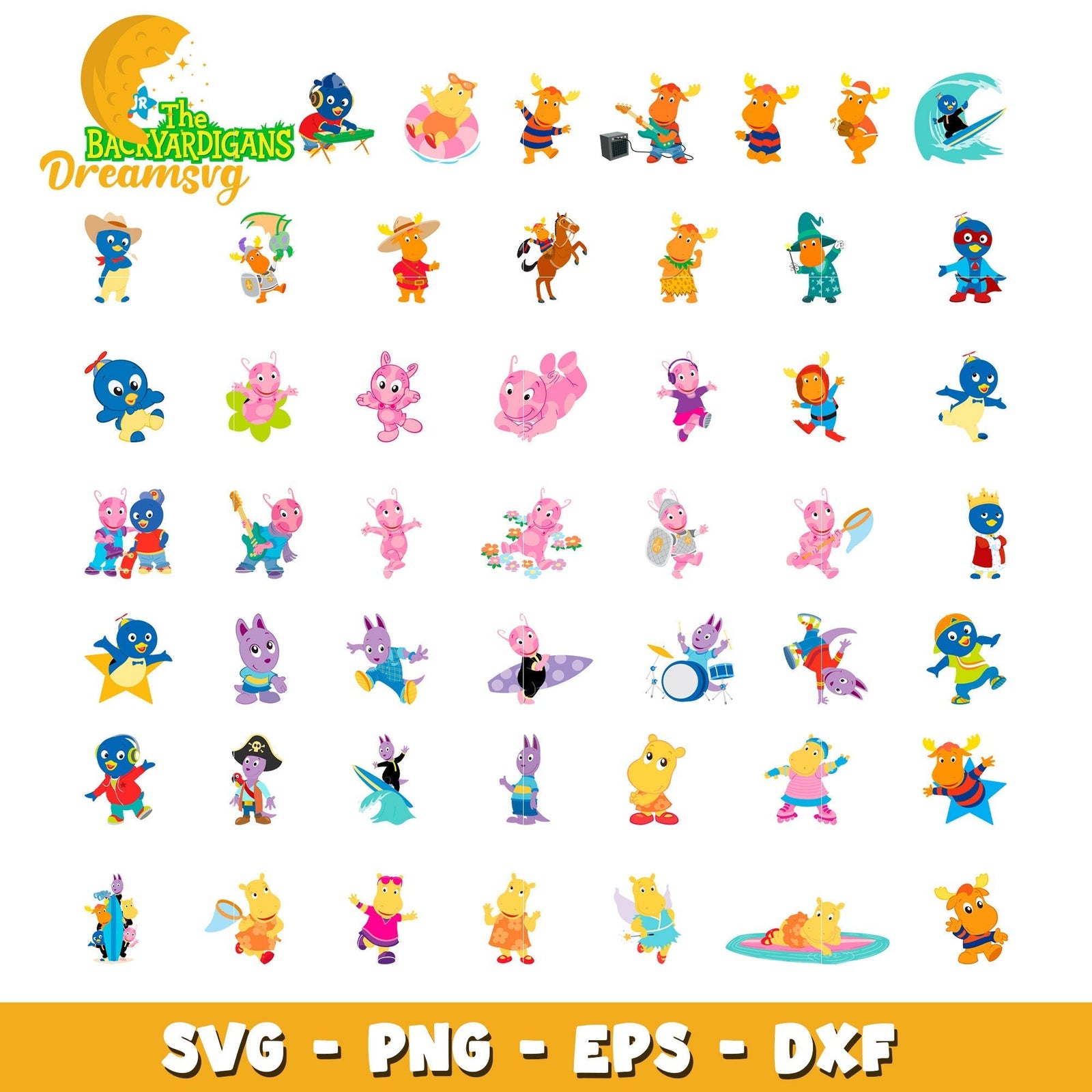 The Backyardigans characters bundle svg, cast of the backyardigans svg