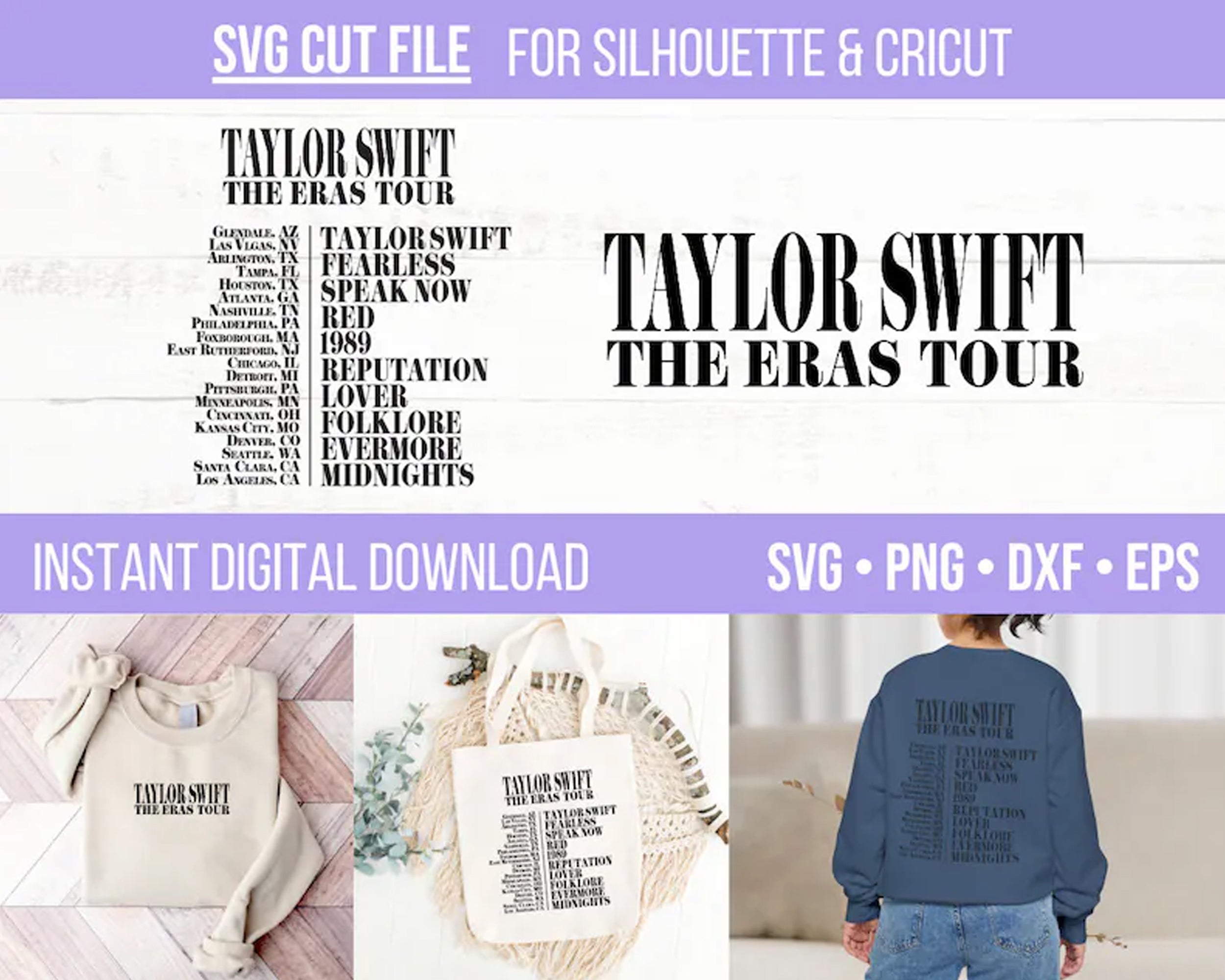 Taylor eras tour logo svg - Instant download