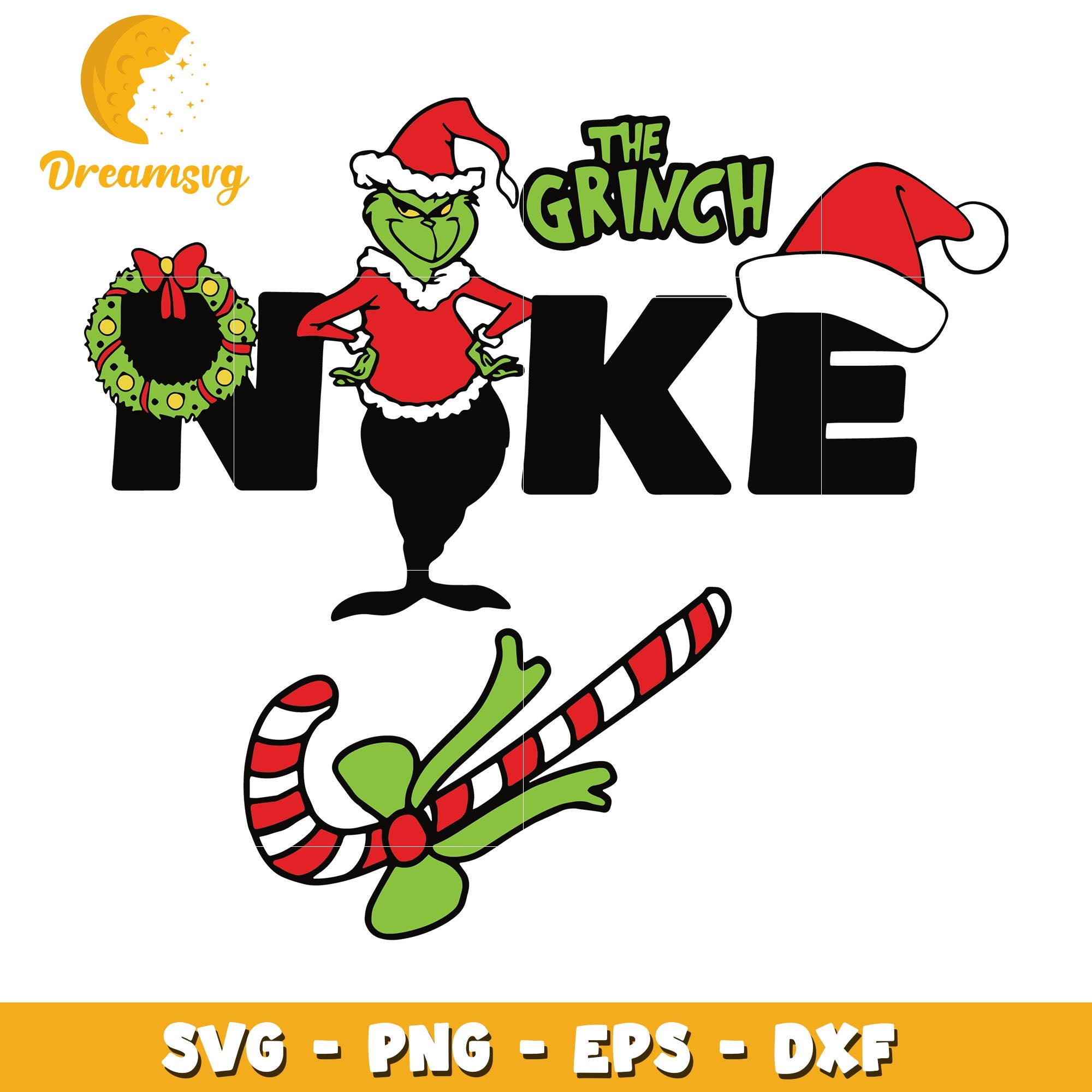 The Grinch Nike logo svg, santa Grinch svg, christmas svg