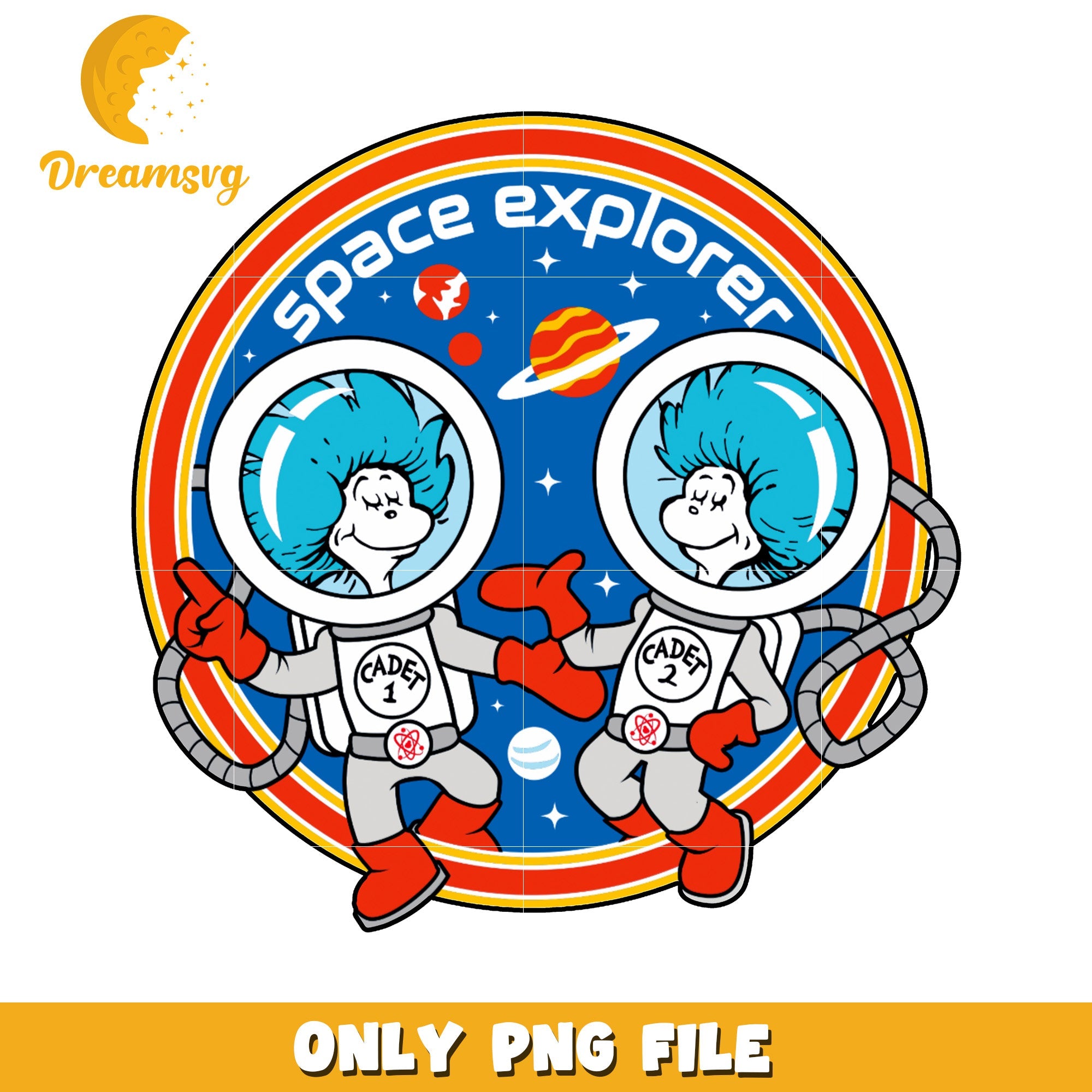 Thing one thing two space explorer png, dr seuss thing png
