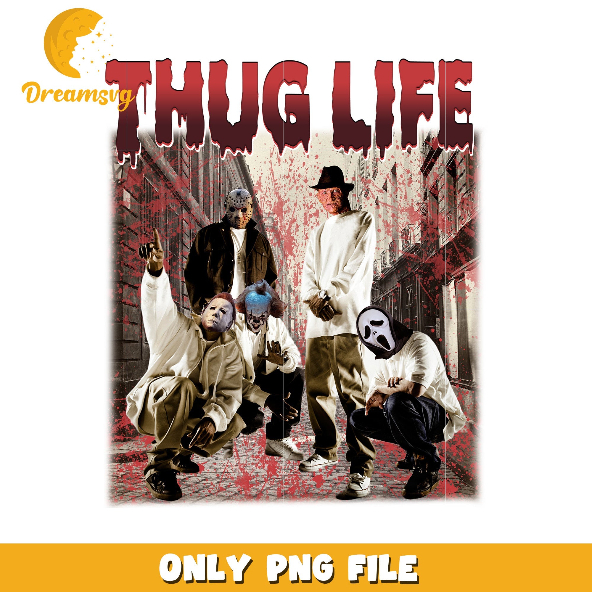 Thug life killers design png, horror characters png, horror cartoons p
