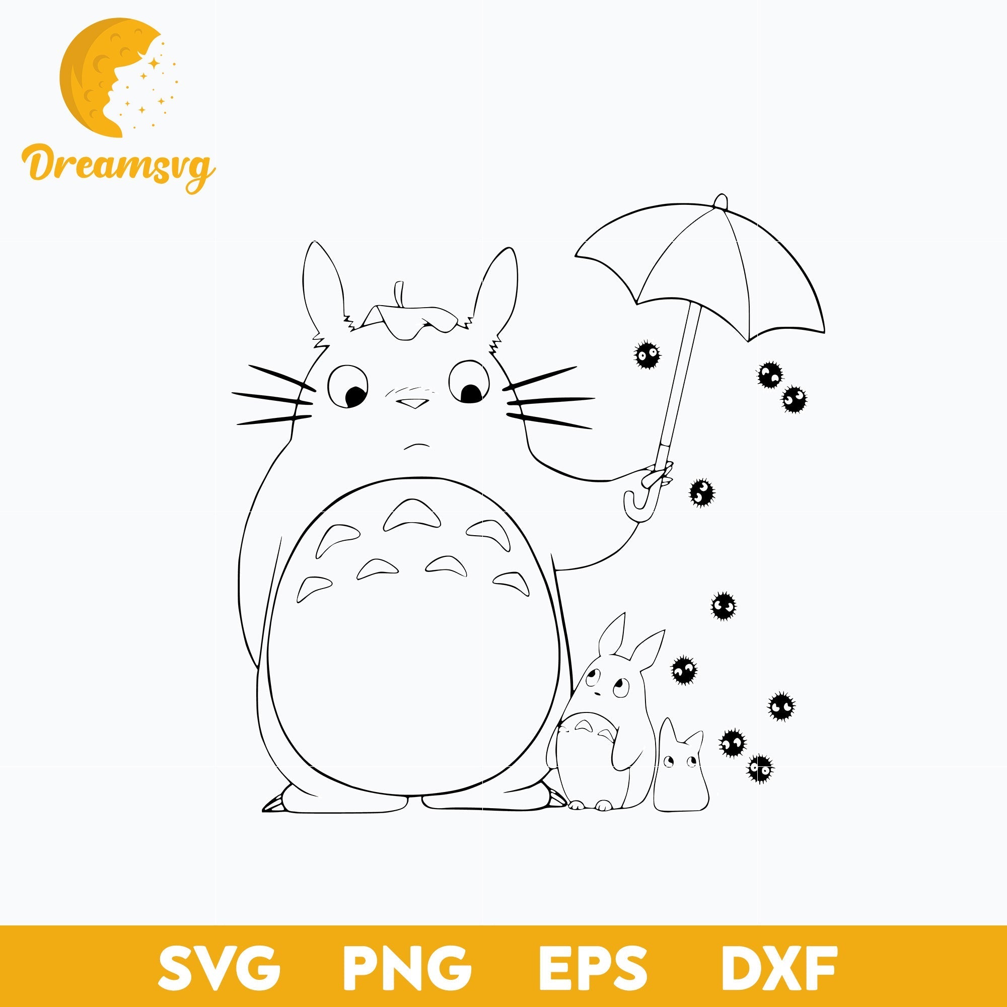 My Neighbor Totoro Svg, Totoro Svg, cartoon svg, png, dxf, eps digital