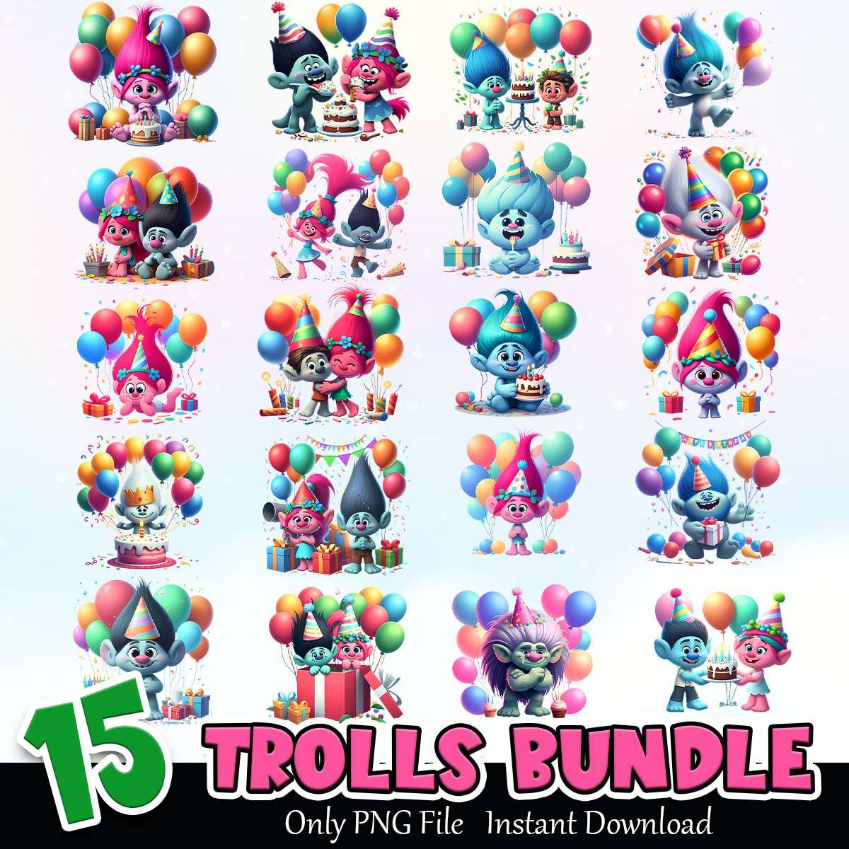 Troll Bundle PNG Instant Download