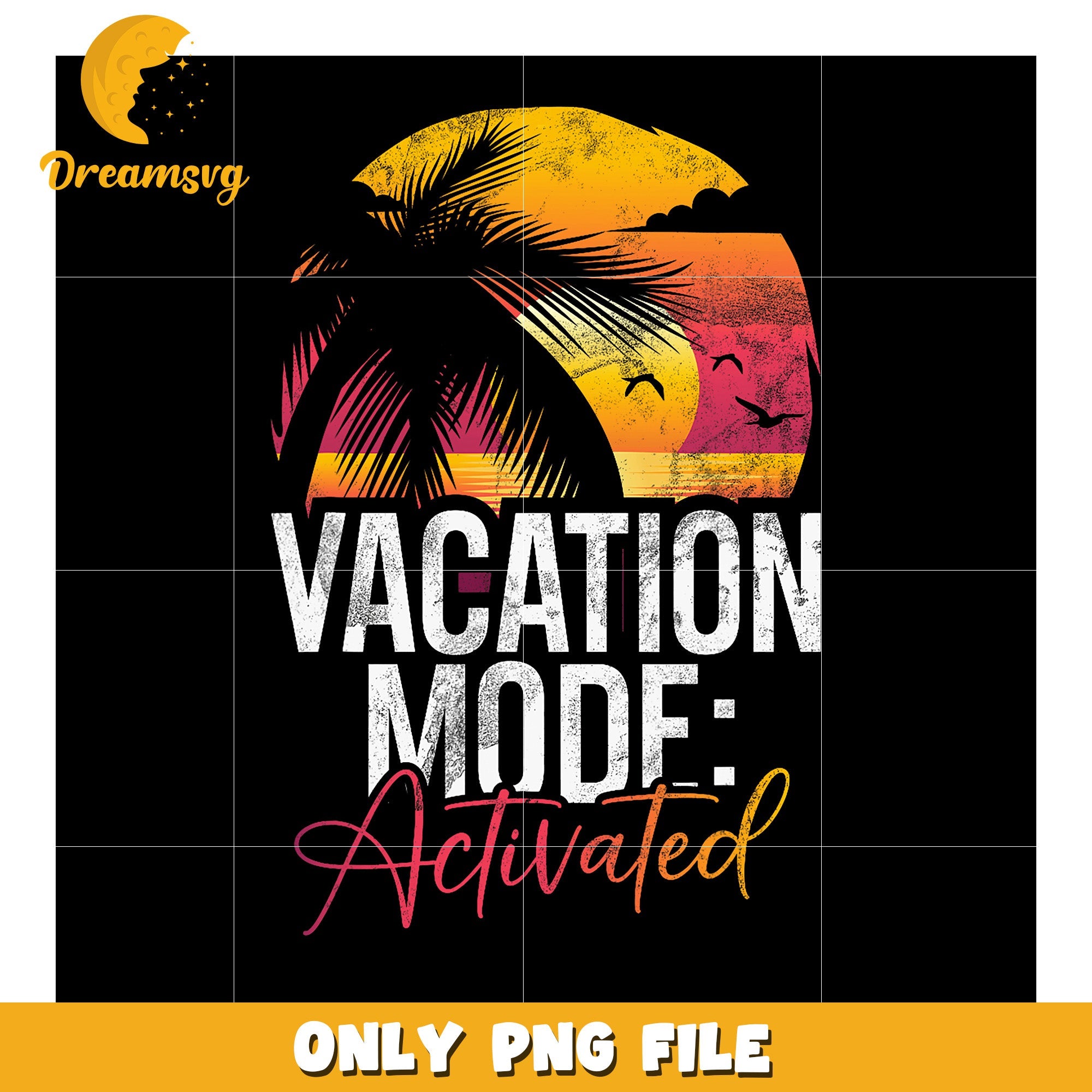 Vacation Mode Activated PNG Design