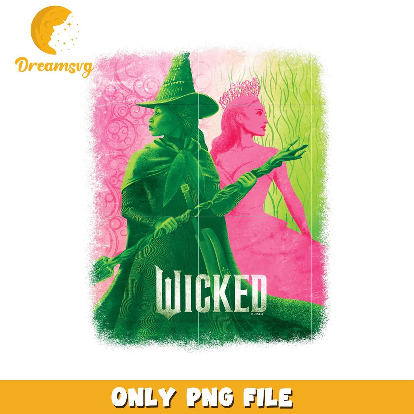 Vintage Elphaba & Glinda characters png, wicked movie cast png – Printy ...