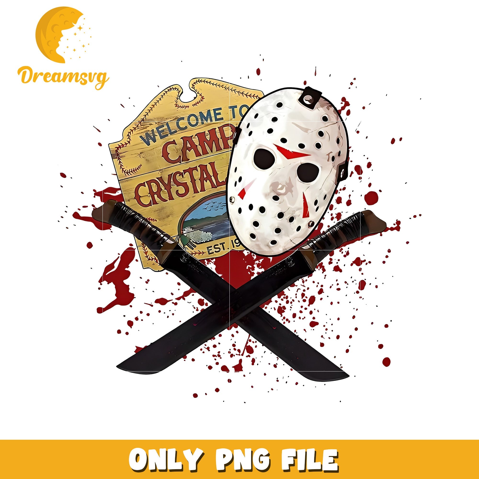 Welcome to camp crystal lake design png, horror characters png, horror