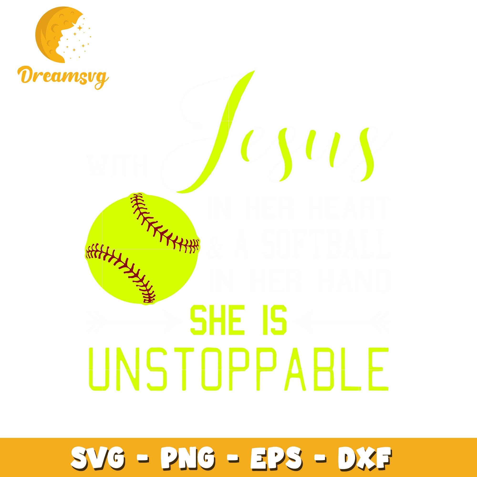 With jesus in her heart baseball svg, baseball svg, jesus svg