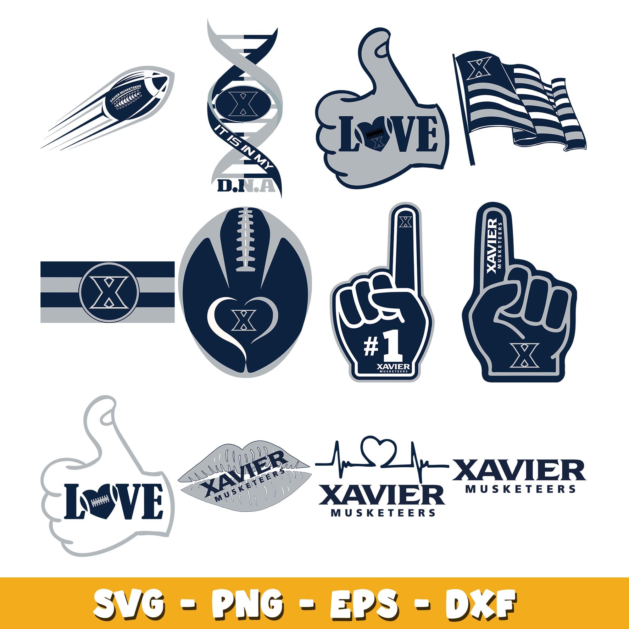 Xavier Football logo Bundle svg, Xavier logo svg, ncaa svg