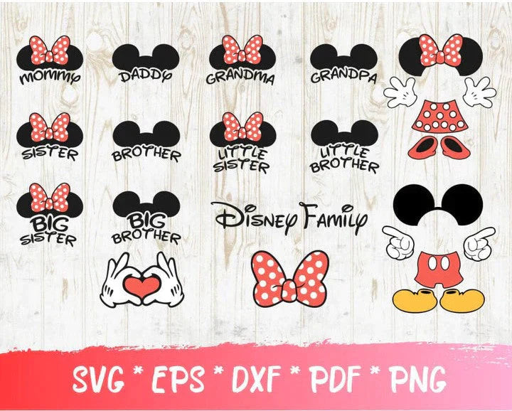 Disney SVG Bundle, Minnie SVG, Mickey Head SVG, Mickey Face SVG, Micke ...