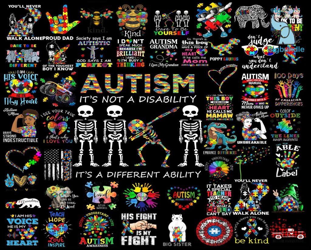 AUTISM PNG BUNDLE, Autism Puzzle png, Autism Awareness png, Autism Mom