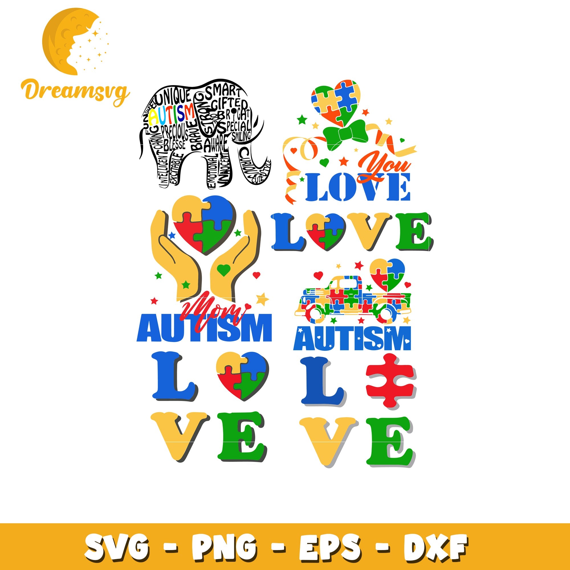 autism symbol design bundle svg, autism awareness svg