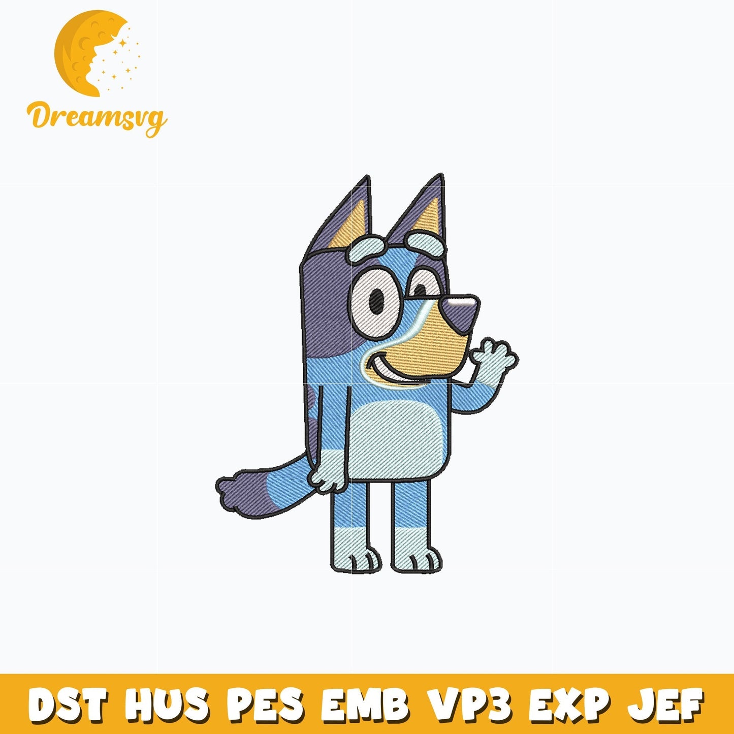 Bluey hello embroidery design – Printy Studio