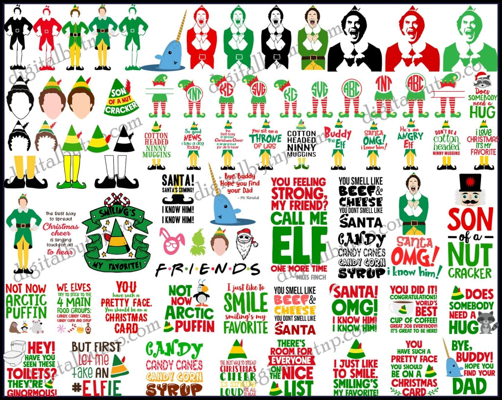 Buddy The Elf SVG Bundle, Christmas Buddy The Elf SVG png dxf, Buddy T