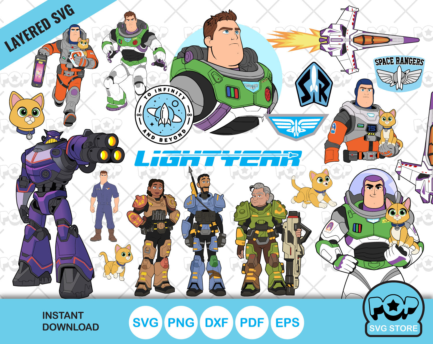 Lightyear clipart set, SVG cut files for Cricut / Silhouette, Buzz Lig