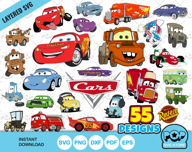 Cars clipart bundle, Disney Cars SVG cut files for Cricut / Silhouette