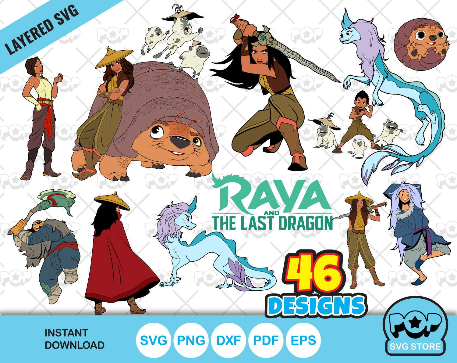 Raya and the Last Dragon clipart bundle, Raya SVG cut files for cricut