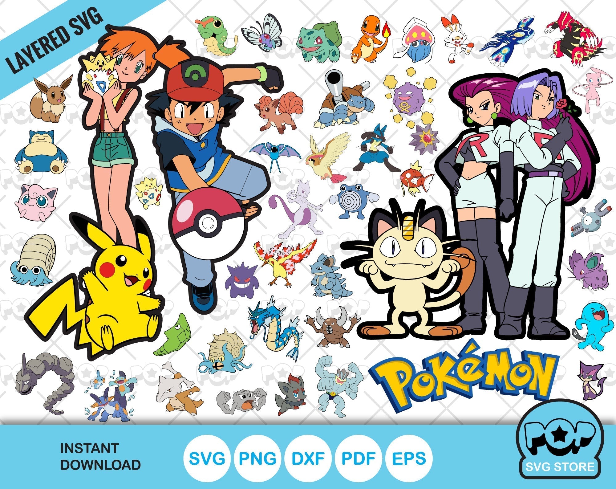 Pokemon 200+ cliparts bundle, SVG cut files for Cricut / Silhouette, P