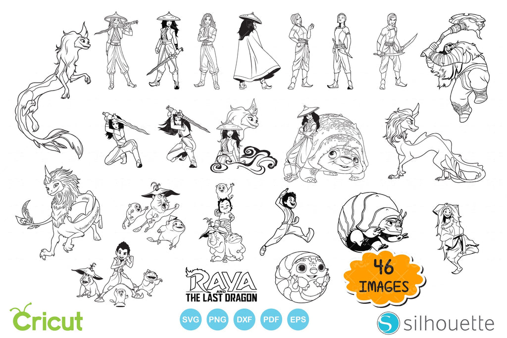 Raya and the Last Dragon clipart bundle, Raya SVG cut files for cricut