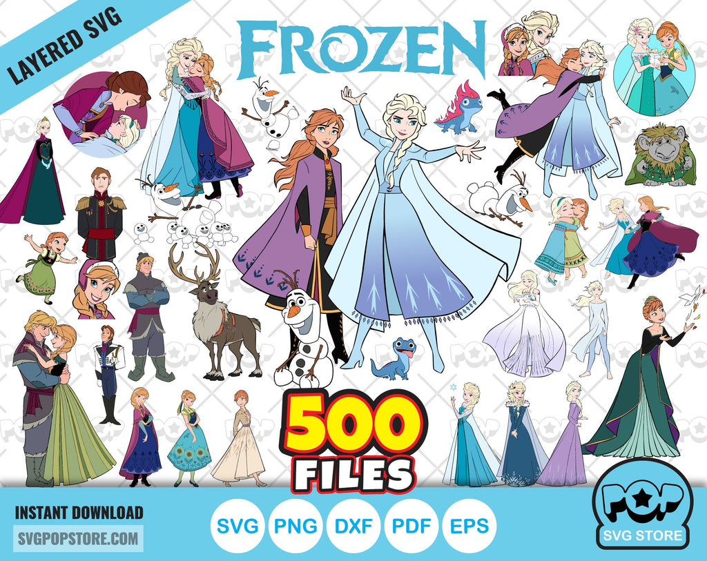 Disney Frozen BIG BUNDLE 500 files, Frozen SVG cut files for Cricut