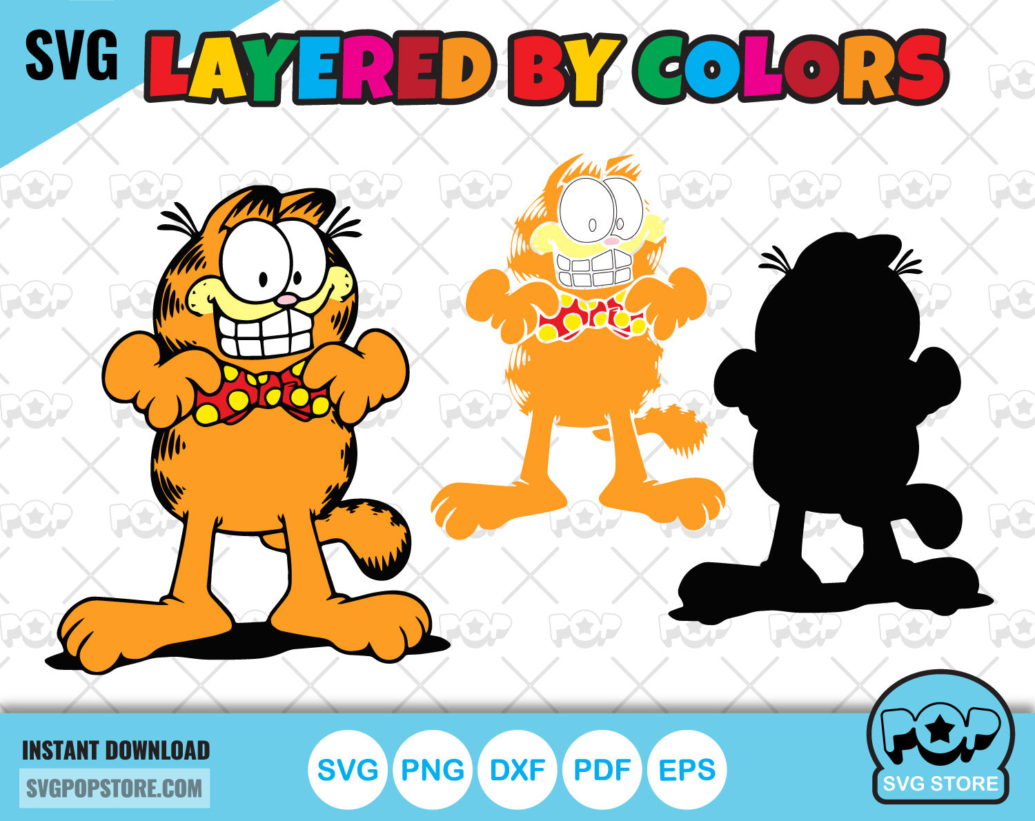 Garfield clipart set, Garfield SVG cut files for Cricut / Silhouette,