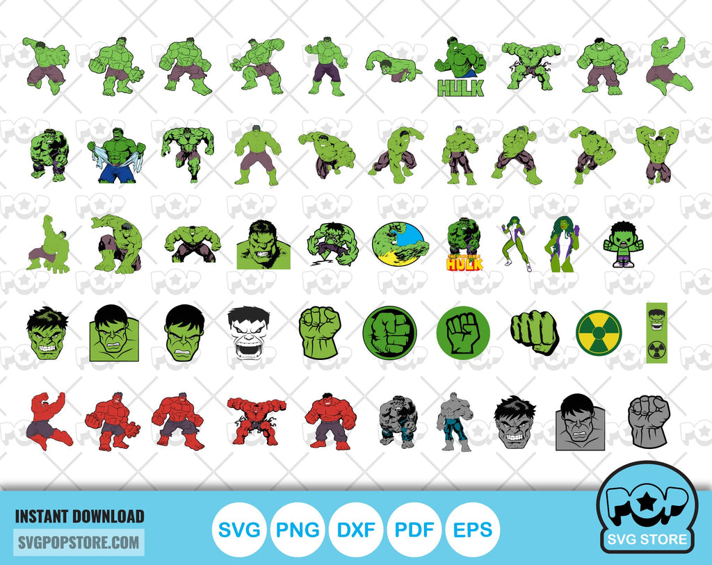 Hulk BIG BUNDLE 500 files, Hulk SVG cut files for Cricut / Silhouette,