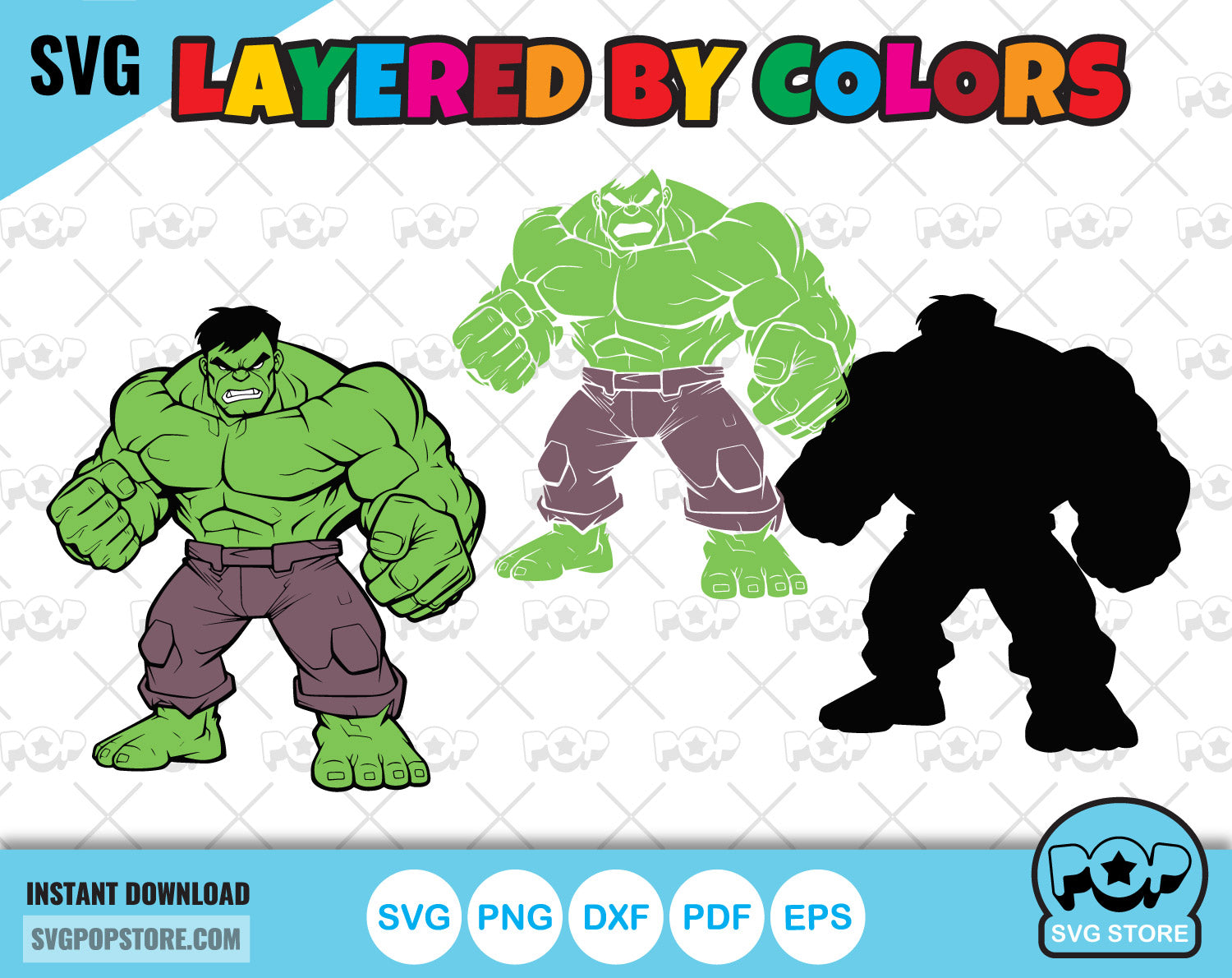 Hulk clipart set, Hulk SVG cut files for Cricut / Silhouette, The Incr