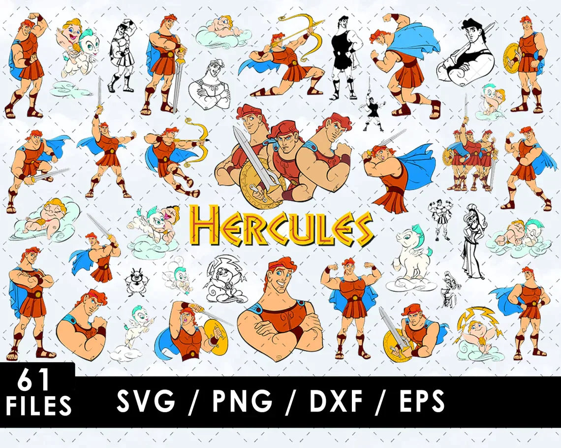 Hercules Svg Bundle, Hercules Cliparts, Hercules SVG for Cricut, Silho