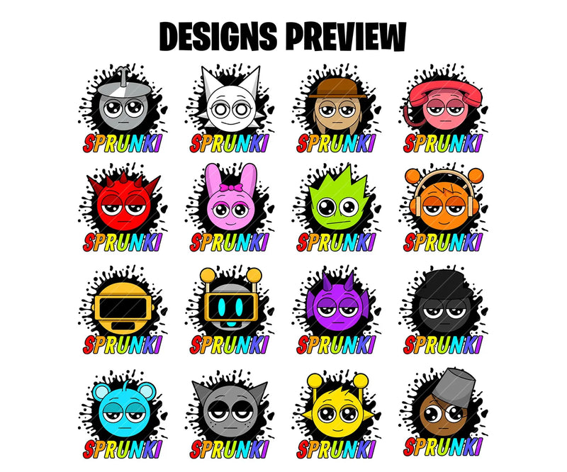 Incredibox Sprunki SVG Bundle, Sprunki Gaming Clipart Layered Svg, Gam