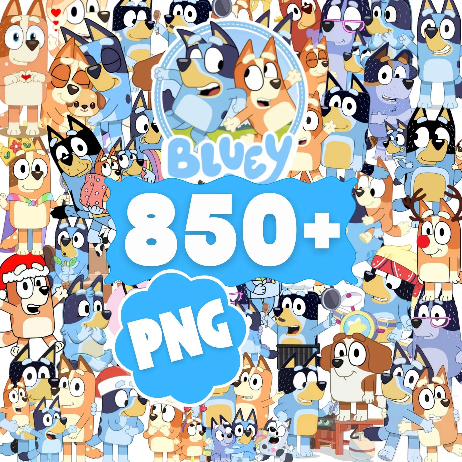 Bluey SVG PNG Mega Bundle - 850+ Bluey Family Clipart for Cricut & Sil