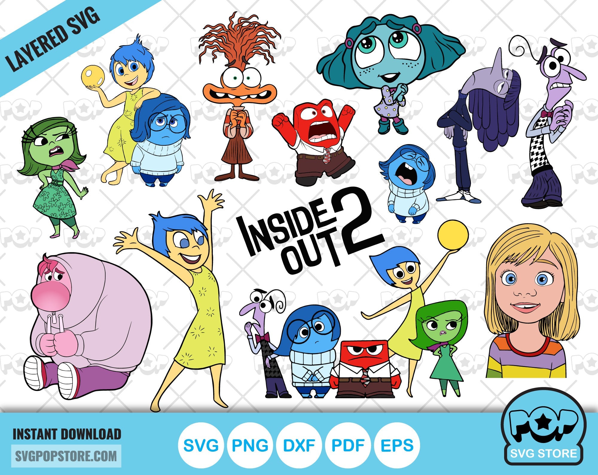 Inside Out 2 clipart set, Inside Out svg cut files for Cricut / Silhou